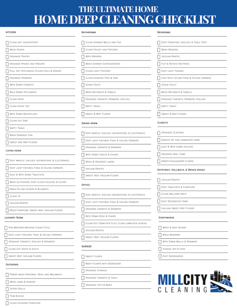 The Ultimate Home Deep Cleaning Checklist | FREE Printable